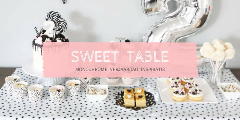 Monochrome sweet table - verjaardagsfeestje inspiratie